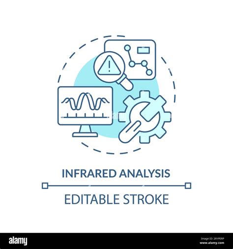 2d Blue Thin Linear Icon Infrared Analysis Concept Stock Vector Image