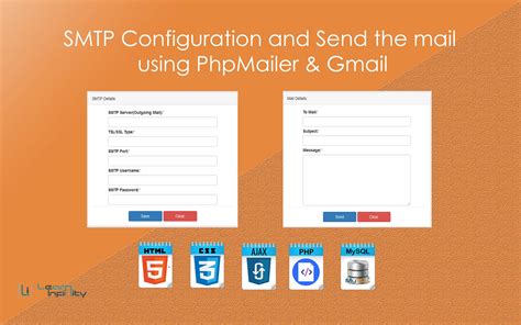 smtp configuration and send the mail using phpmailer and gmail ~ learn infinity