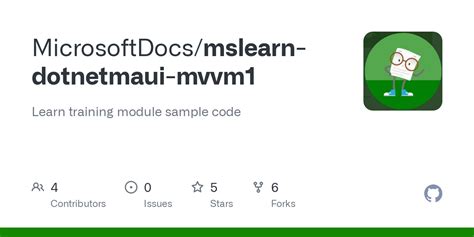 Github Microsoftdocsmslearn Dotnetmaui Mvvm1 Learn Training Module Sample Code