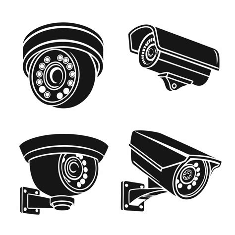 Security Monitoring Icon Set For Cctv Cameras 56880417 Vector Art At Vecteezy