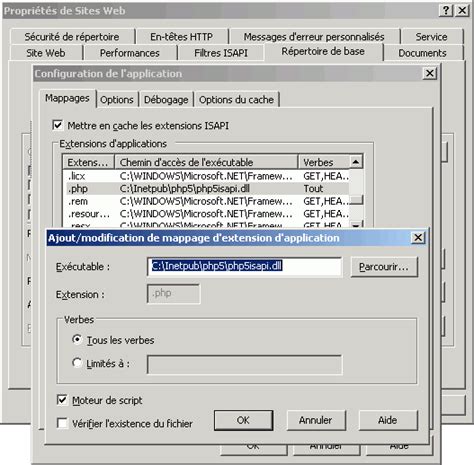 configuration iis6 php5 doc alex