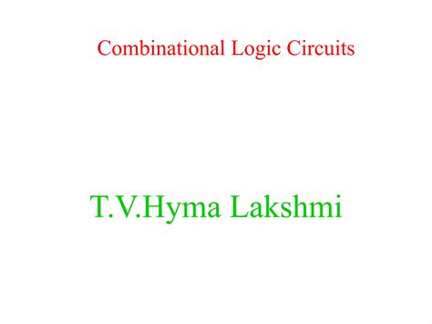 Introduction Of Combinational Logic Circuits Half Adder PPT