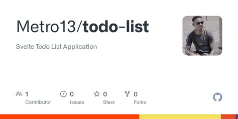 Github Metro Todo List Svelte Todo List Application