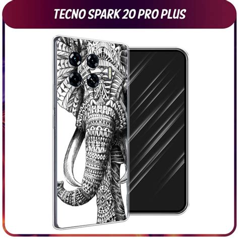 Силиконовый чехол на Tecno Spark 20 Pro Plus Текно Спарк 20 Про Плюс Слон купить на Ozon