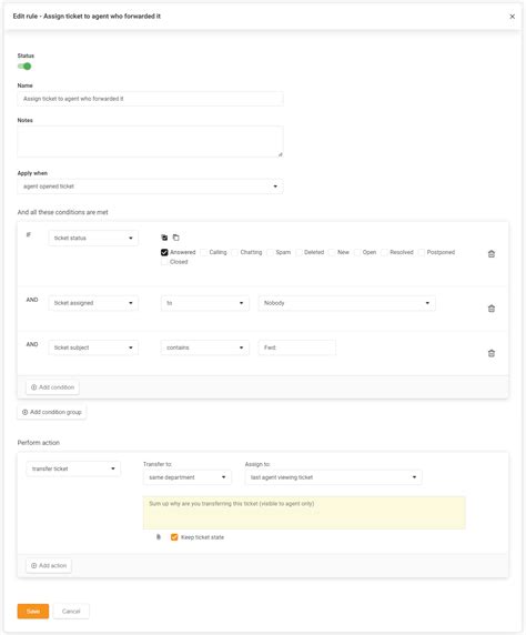 How To Automatically Assign A Ticket To An Agent Who Forwarded It