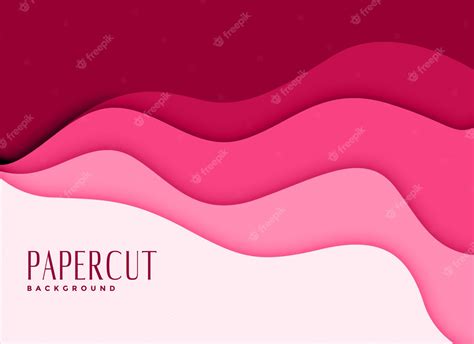 핑크 Papercut 배경 컨셉 디자인 무료 벡터