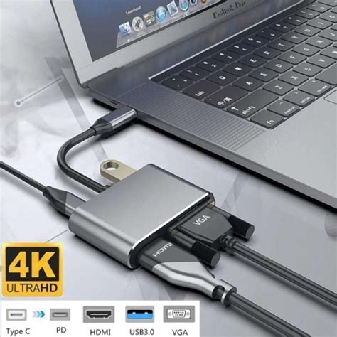 Promo USB Type C To VGA HDMI USB 3 0 Hub Adapter 4 In 1 CON UB31TCMHDVGUB3TC Diskon 23 Di