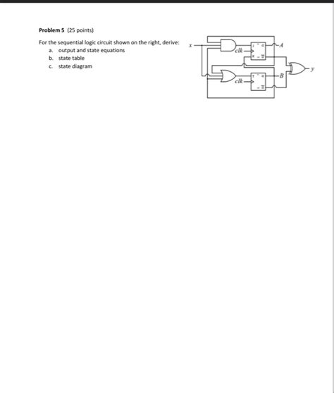 Solved Problem 5 25 Points For The Sequential Logic Chegg Com