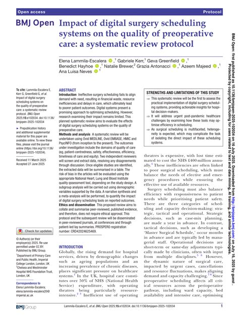 Pdf Impact Of Digital Surgery Scheduling Systems On The Quality Of