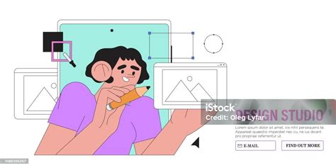 웹 사이트 또는 응용 프로그램 ui ux 디자인 및 프로그래밍에서 일하는 여성 연구 및 프로토 타이핑을하는 디자인 전문가 배너
