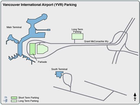 Vancouver Airport Parking YVR Airport Long Term Parking Rates Map