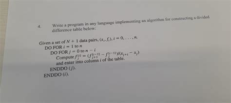 Solved 4 Write A Program In Any Language Implementing An