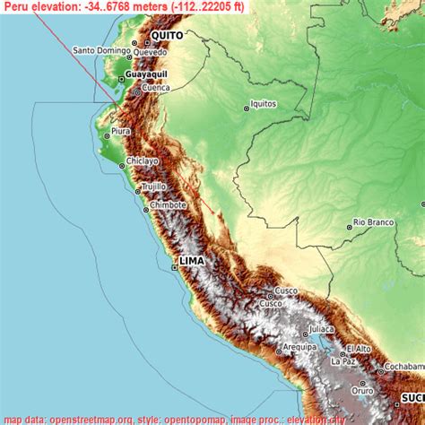 Peru Elevation Map