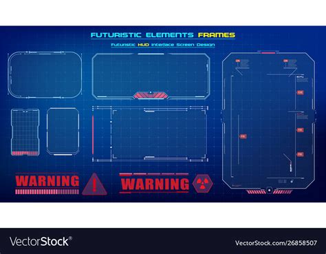 Hud Gui Futuristic User Interface Screen Elements Vector Image