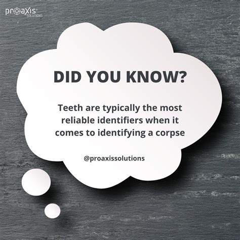 Proaxis Solutions On Linkedin Didyouknow Amazingfacts Cyberforensics Teeth Corpse Fact…