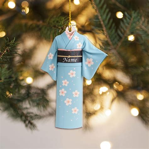 Personalized Japanese Kimono Ornament Custom Name Asian Traditional