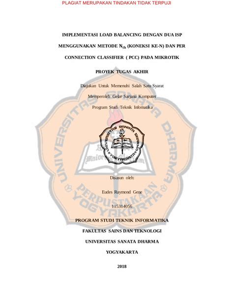 PDF IMPLEMENTASI LOAD BALANCING DENGAN DUA ISP Fileimplementasi