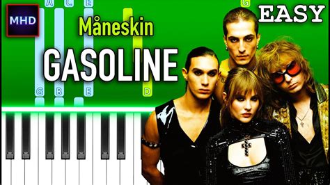 Maneskin GASOLINE Piano Tutorial EASY YouTube