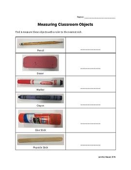 Measuring Classroom Objects Worksheet Freebie By Jennifer Maxam TpT