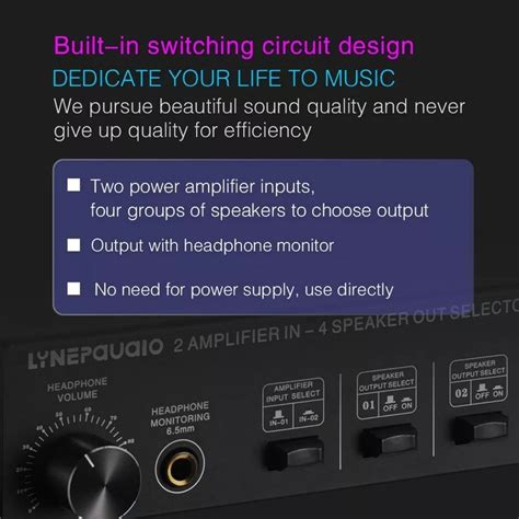 Linepaudio Speaker Selector Switch Box 4 Output 2 Input Digital Linepaudio Speaker Selector Switch Box 4 Output 2 Input Digital