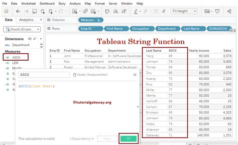 Tableau String Functions