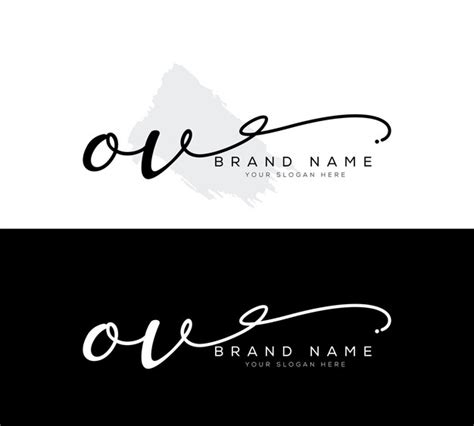 Premium Vector Vector Ov O V Initial Letter Handwriting And Signature Logo