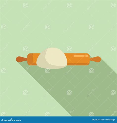 Dough And Rolling Pin On Pastel Background Stock Illustration Illustration Of Home Bread