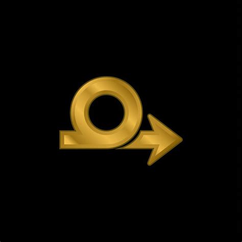 Arrow Loop Symbol Gold Plated Metalic Icon Free Stock Vector Graphic Image 470807922