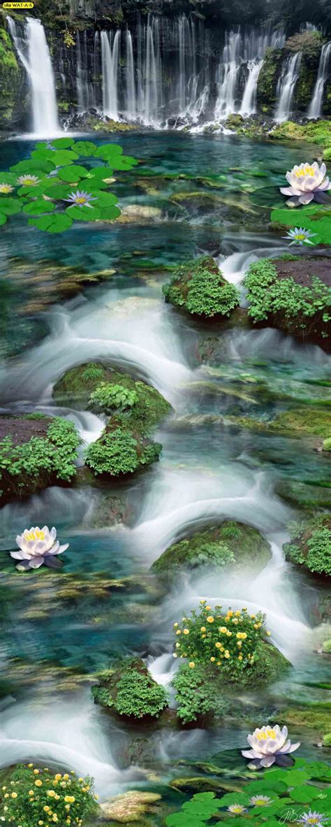 เย็นตาสบายใจ ภาพวิวธรรมชาติน้ำตก แต่งบ้านสวยงามน่าอยู่ โรงงาน วอลเปเปอร์ติดผนัง สวยงาม มีระดับ