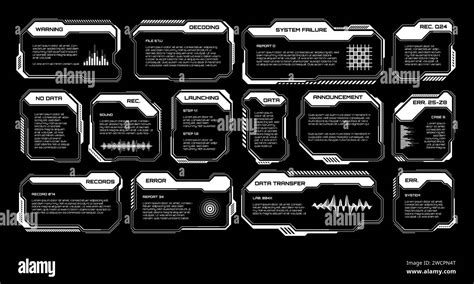 White Futuristic Hud Ui Elements Sci Fi User Interface Text Boxes