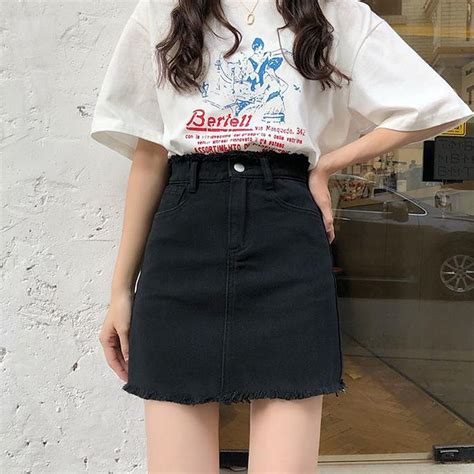 데일리나인 무료배송 Dnyne 여성 20대 심플 찢청 디스트로이드 미니스커트 치마