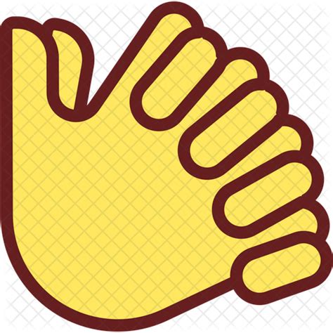 Clasped Hands Icon Download In Colored Outline Style