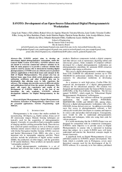 Pdf E Foto Development Of An Open Source Educational Digital Photogrammetric Workstation