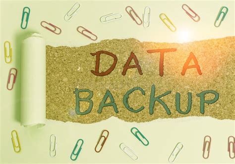 Handwriting Text Data Backup Concept Meaning Copy Of Important Data That Is Stored On An