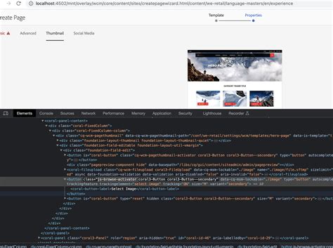 solved page properties of aem doesn t show image picker w adobe