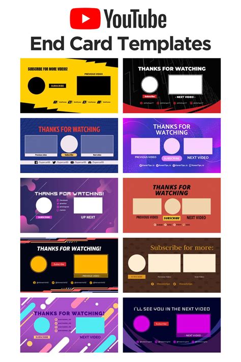 Best YouTube End Card Templates Free Paid