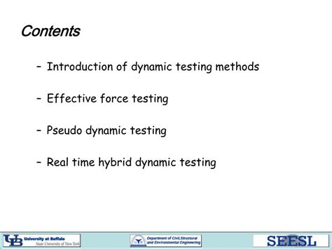 Ppt Advanced Dynamic Testing Techniques In Structural Engineering
