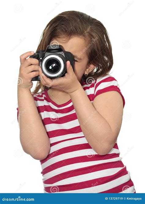 Girl Taking A Picture With A Professional Camera Stock Image Image Of