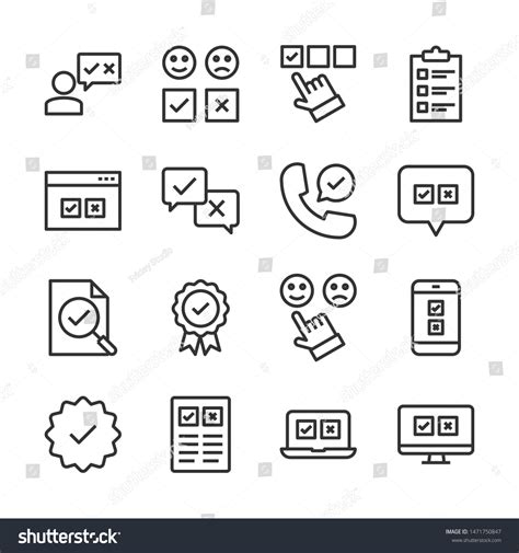 Survey Line Icons Set Vector Illustration Stock Vector Royalty Free 1471750847