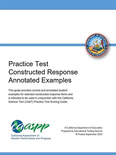 Cast Practice Test Constructed Response Annotated Examples Gr52022