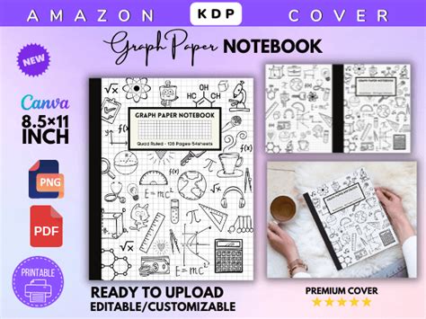 Graph Paper Notebook Cover Template Graphic By PandaPaws Creative Fabrica