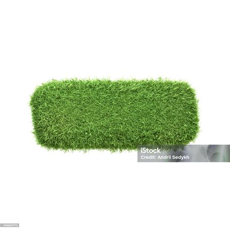A Minus Or Hyphen Sign Composed Of Lush Green Grass Isolated On A White