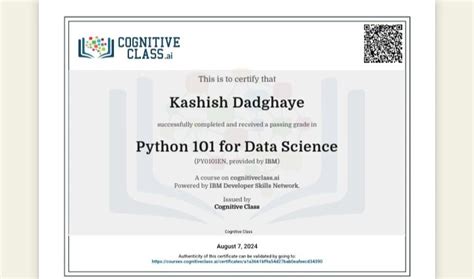 Kashish Rajput On Linkedin Cognitiveclass Python Cognitive Ibm