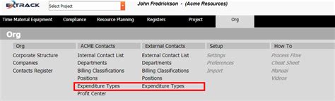 Expenditure Type Extrack