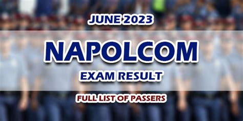Napolcom Exam Result June 2023 Full List