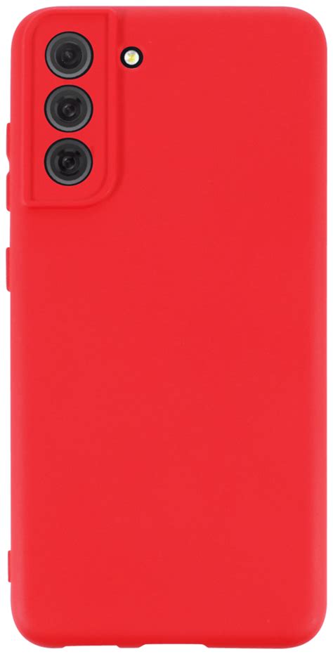 Coolcase Samsung Galaxy S21 Fe Szilikon Tok Kameravédővel Matt Piros