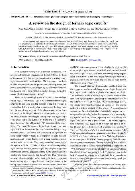 Pdf A Review On The Design Of Ternary Logic Circuits