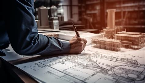 Premium Ai Image Architect Design Working Drawing Sketch Plans Blueprints