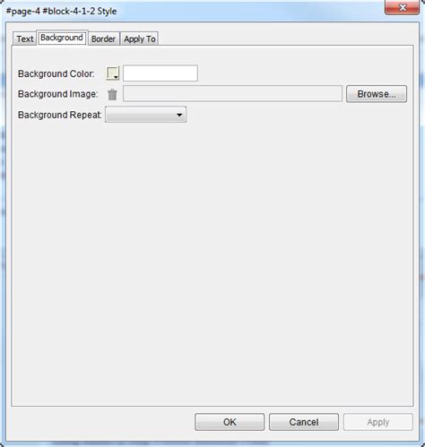 Using The Background Tab