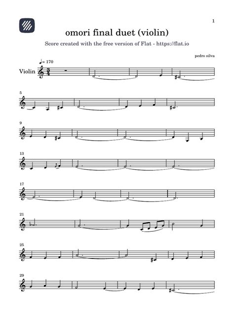 Omori Final Duet Violin Sheet Music Pdf